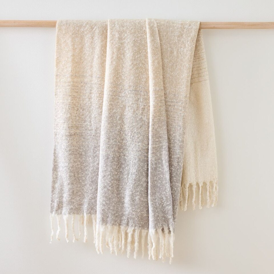 Ombre Throw - Supersoft Faux Mohair Blanket | West Elm UK